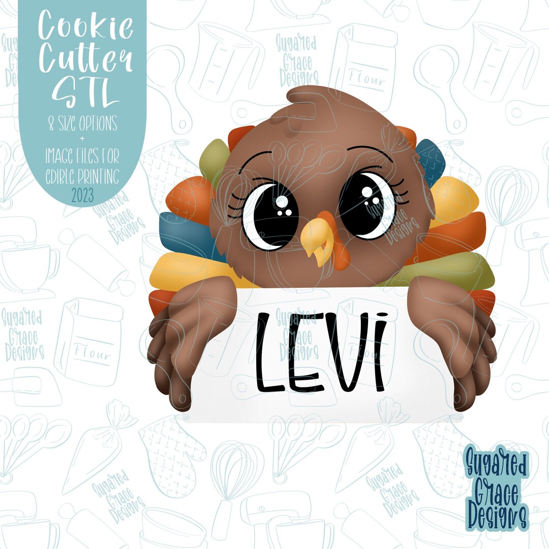 Turkey With Plaque Cookie Cutter Stl Files for 3d Printing With ...