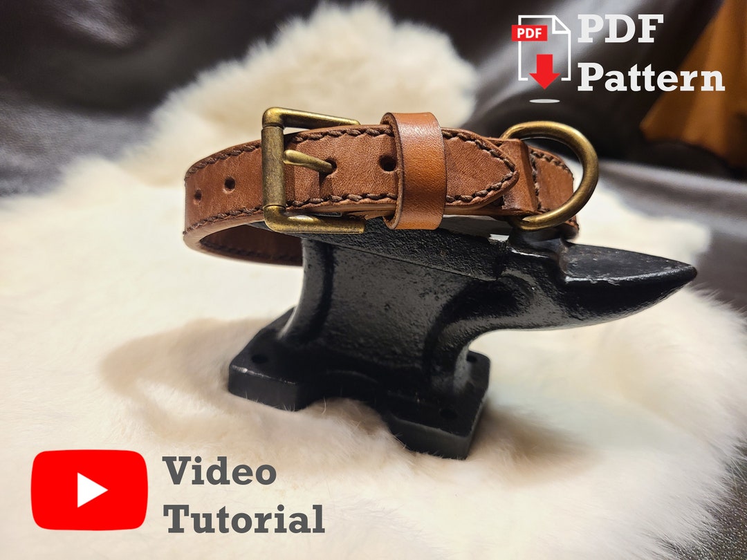 Leather Pattern Dog Collar XS - XXL - PDF Pattern With Video Tutorial ...