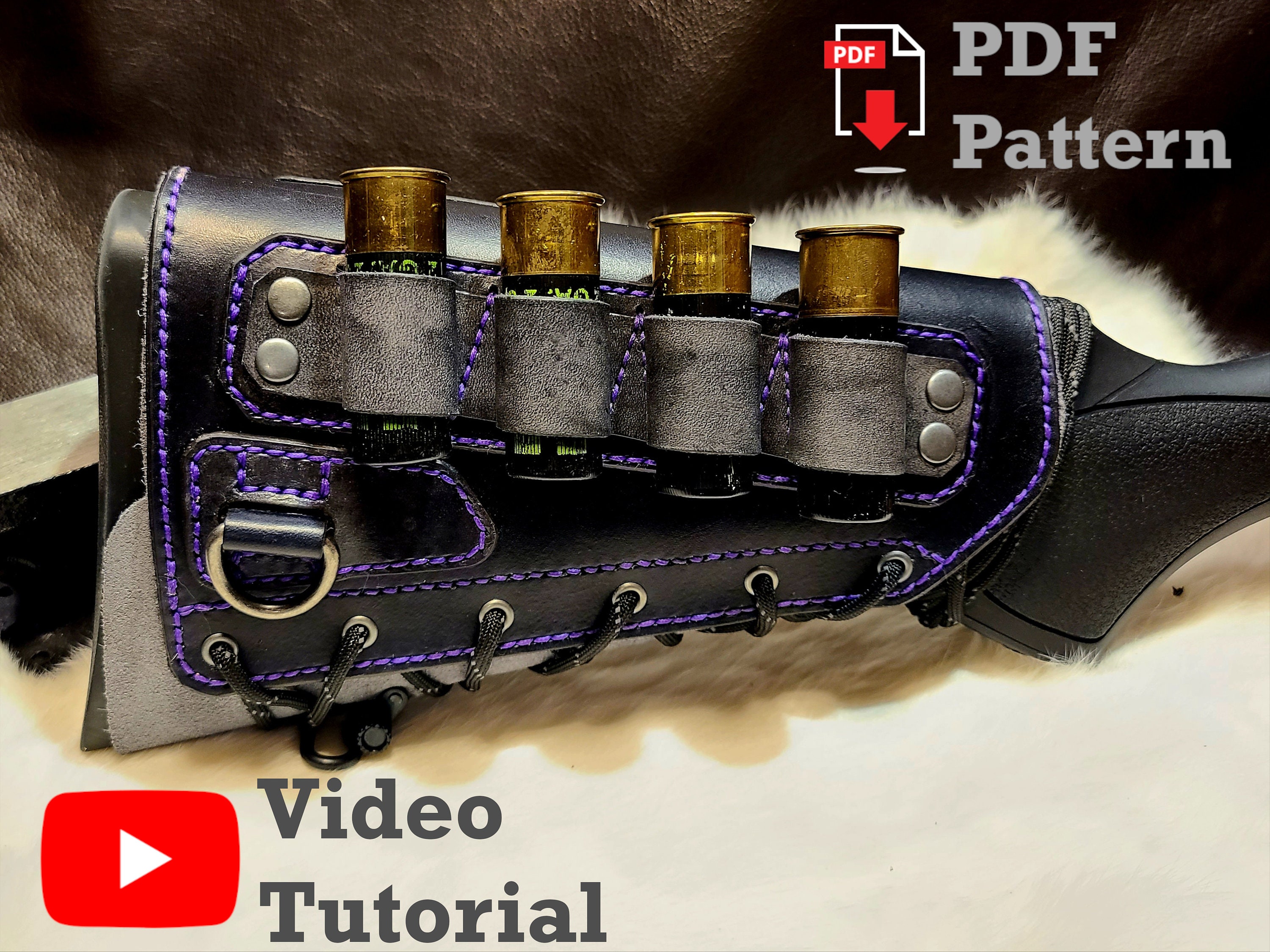 Shotgun Stock Shell Holder Leather