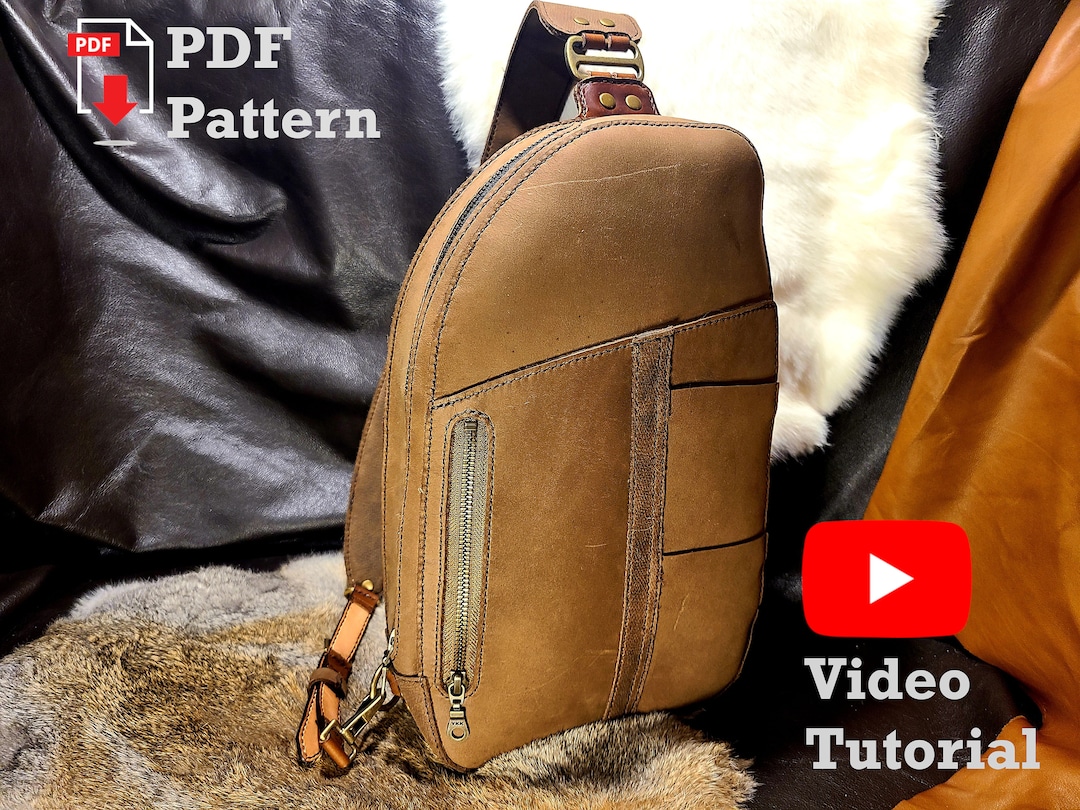 Pattern Leather Sling Bag - DIY Leather Pattern PDF Tutorial With Video ...
