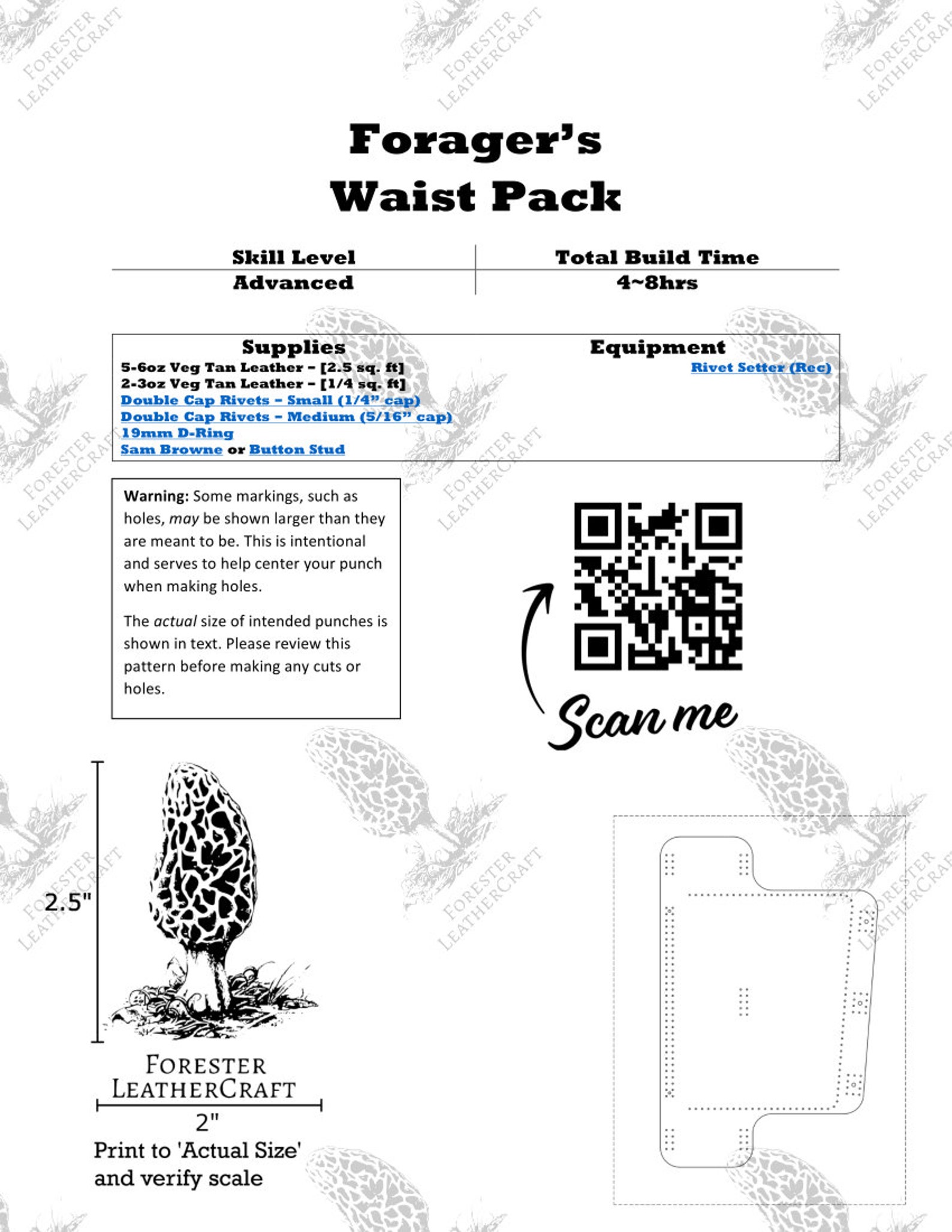 Forager's Waistpack DIY Belt Bag Leather Pattern With - Etsy