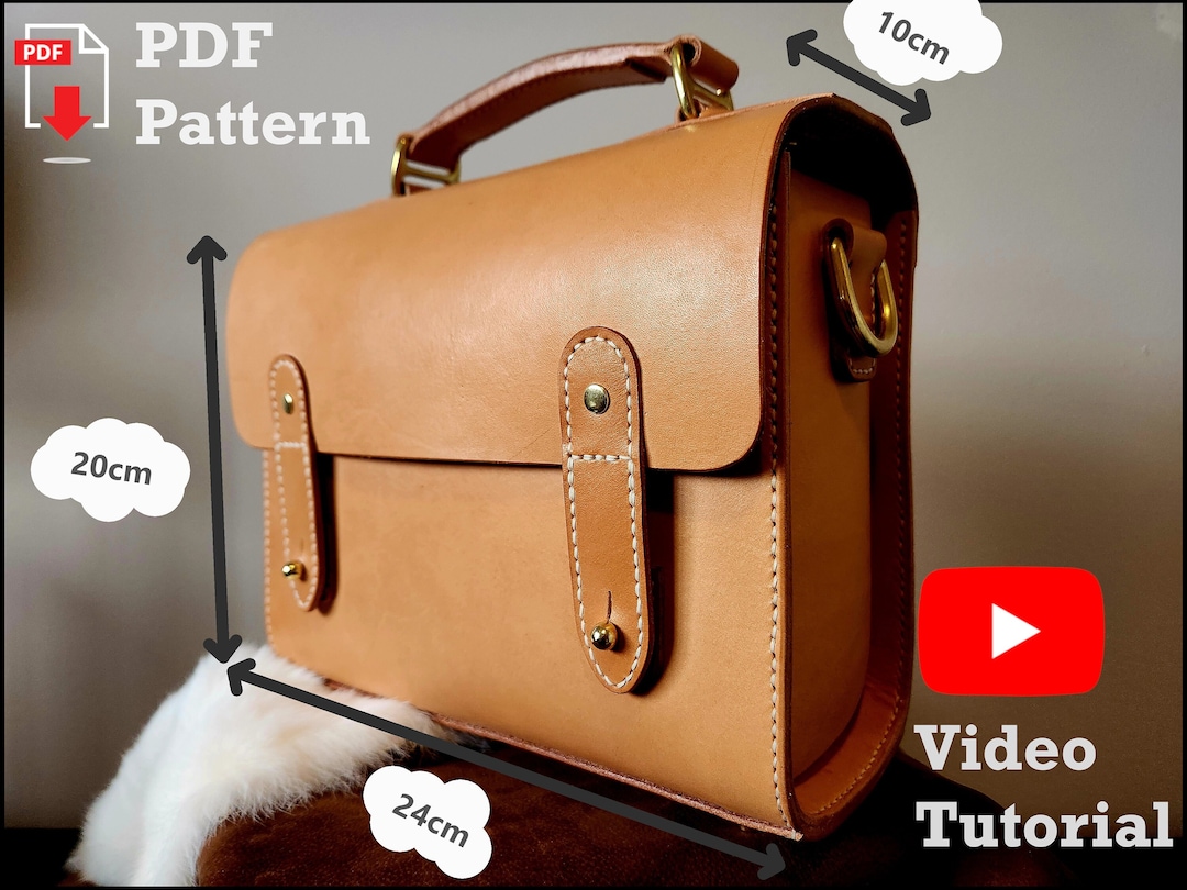 Leather Pattern | Mini Messenger Bag | PDF Printable Pattern With Video ...