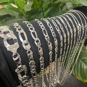 Italian Sterling Silver Figaro Chain Necklace 925 Made in Italy - Etsy