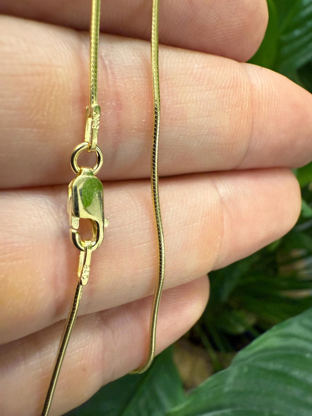 Italian Sterling Silver 14k Gold Plated 1mm Snake Chain Necklace Solid ...