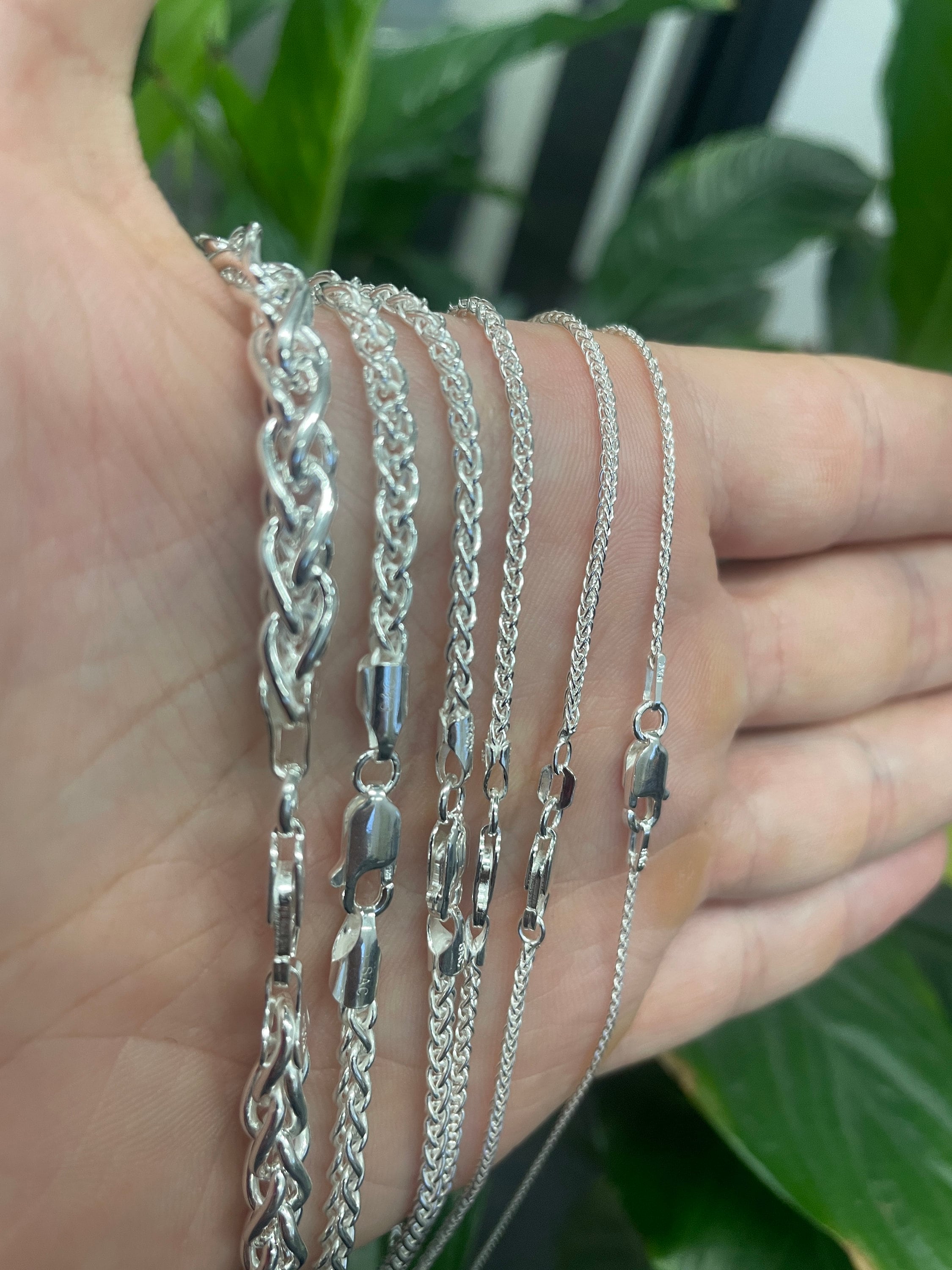 Italian Sterling Silver Wheat Spiga Chain Necklace 925 - Etsy