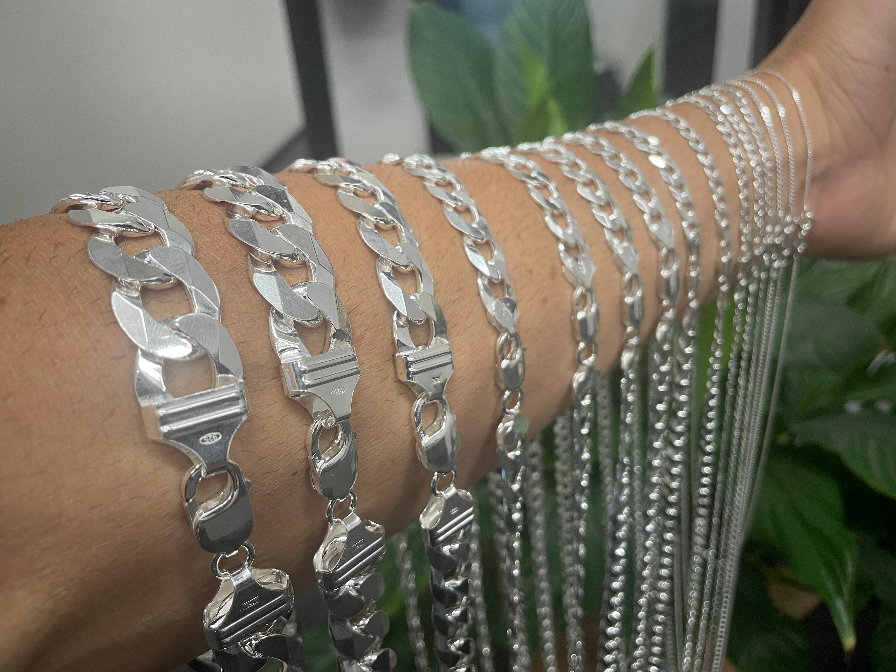 Italian Sterling Silver Curb Chain Necklace 925 - Etsy