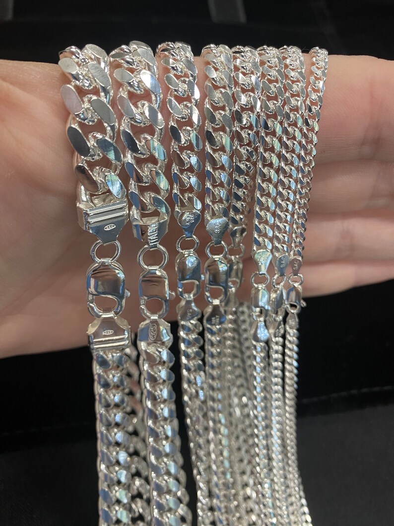 Sterling Silver Miami Cuban Link Curb Chain Men's - Etsy