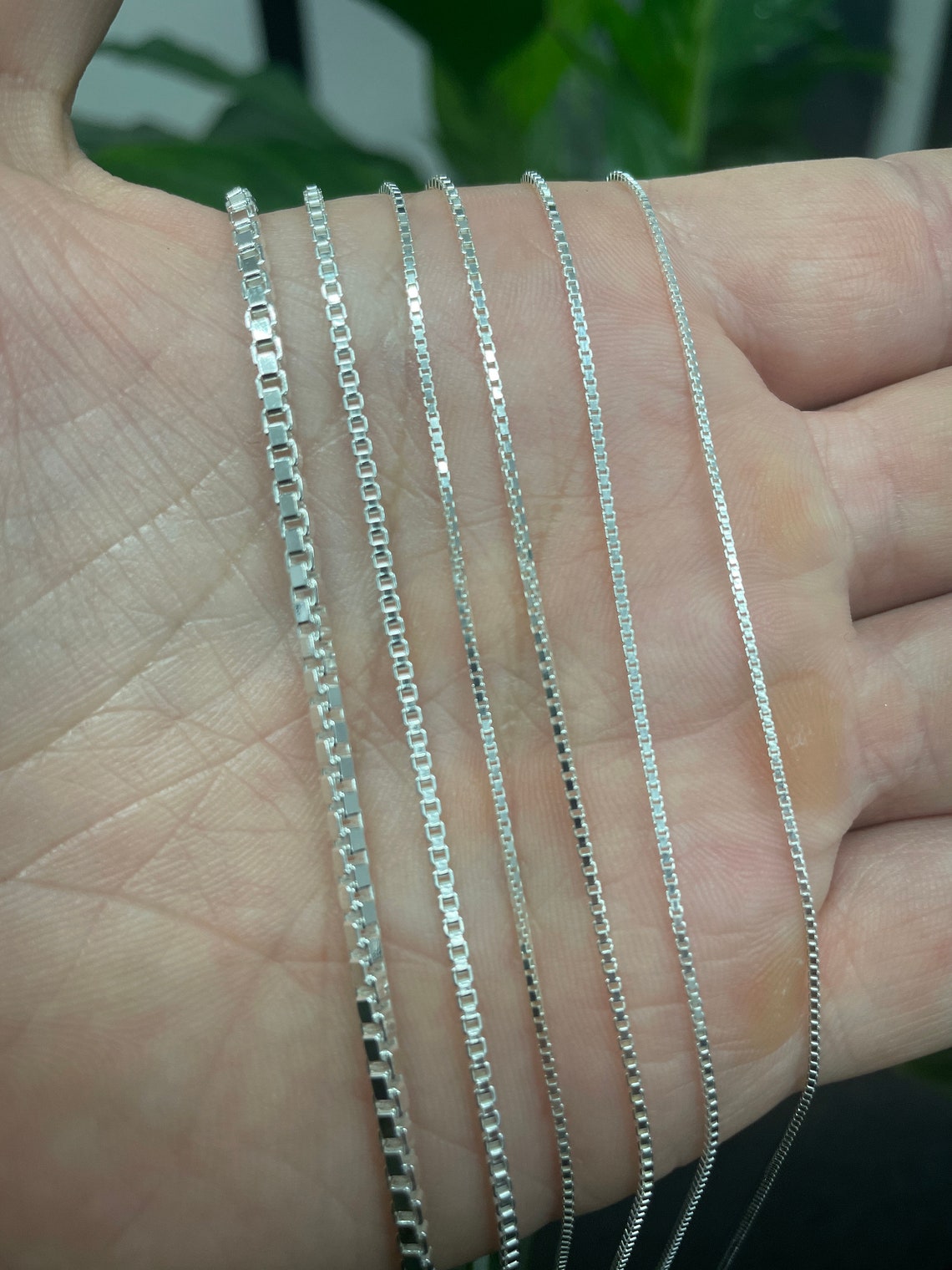 Italian Sterling Silver Box Chain Necklace 925 - Etsy