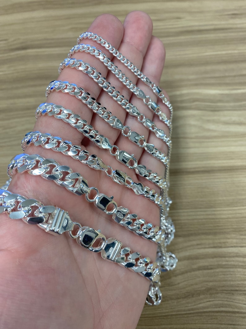 Sterling Silver Miami Cuban Link Curb Chain Men's - Etsy
