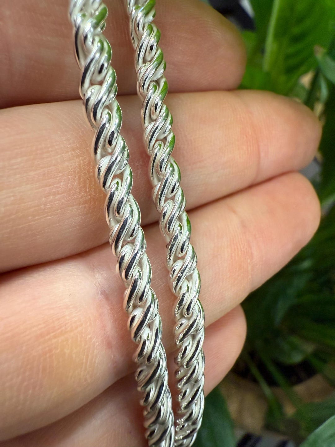 Italian Sterling Silver 4.3mm Torsion Spiga Rope Chain Necklace Solid ...