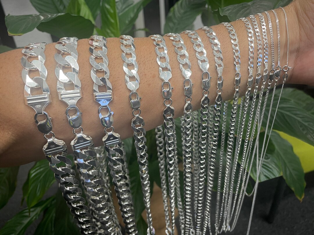 Italian Sterling Silver Curb Chain Necklace 925 - Etsy