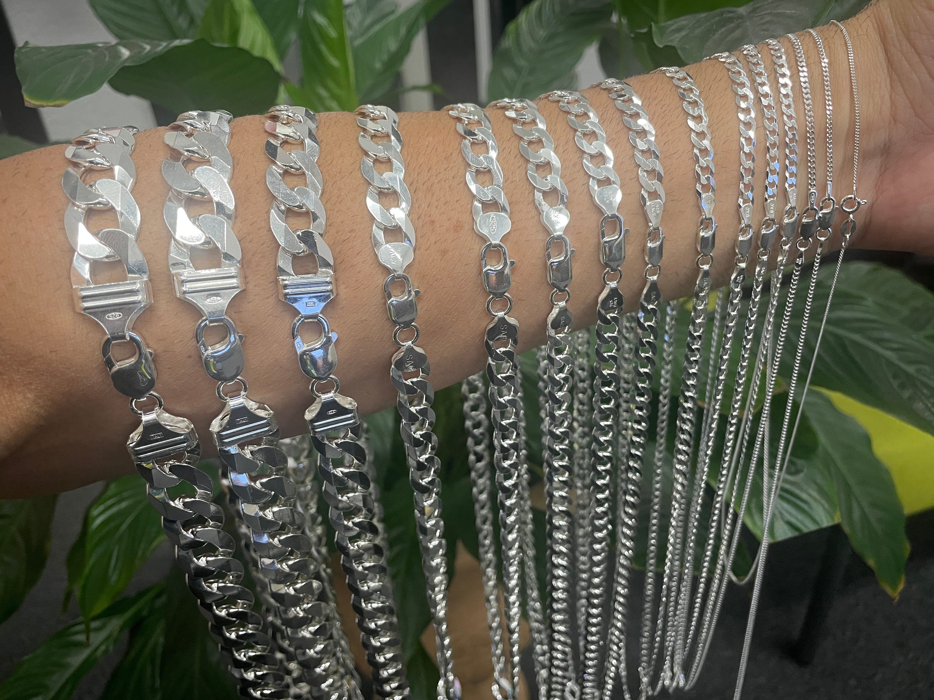 Italian Sterling Silver Curb Chain Necklace 925 - Etsy