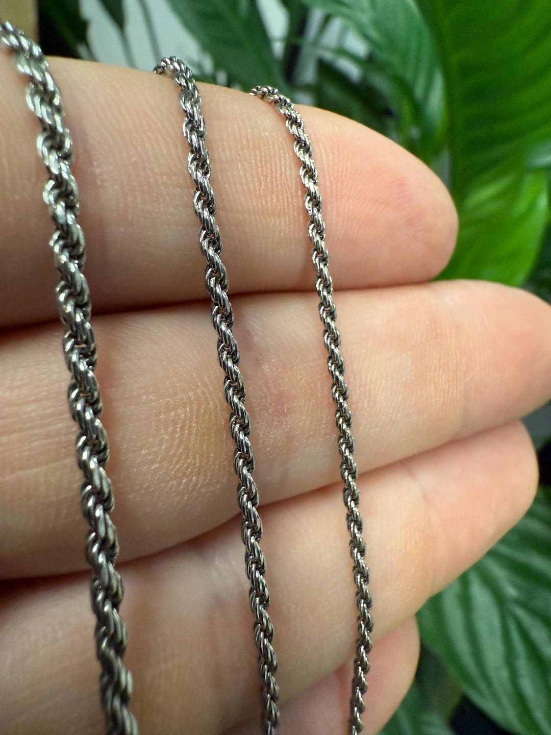 Sterling Silver Oxidized Diamond-cut Rope Chain Necklace Men's Women's ...