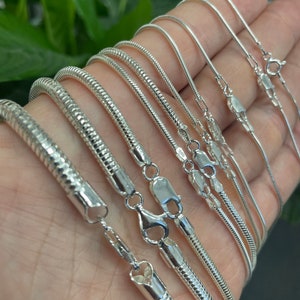 Italian Sterling Silver Round Snake Made in Italy Chain Necklace Solid ...