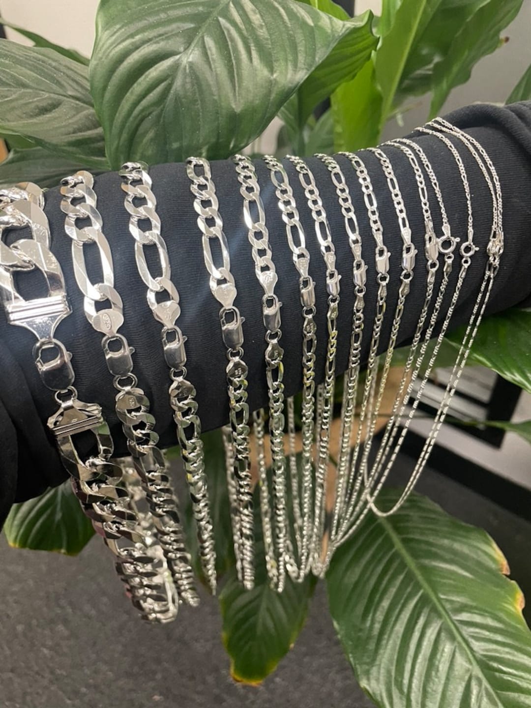 Italian Sterling Silver Figaro Chain Necklace 925 Made in Italy - Etsy