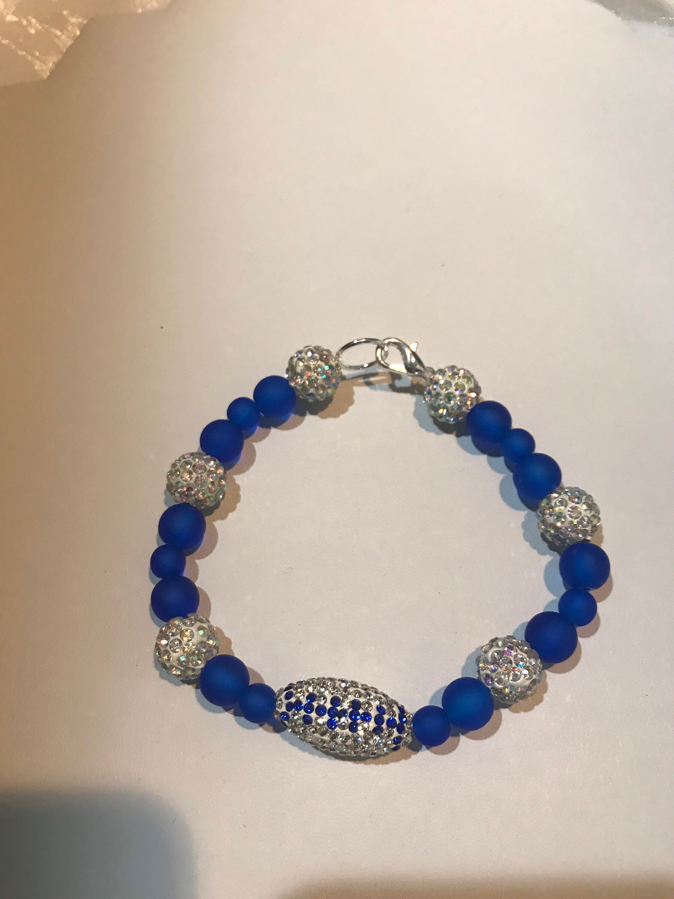 Azul y blanco brillante conjunto de joyería de 3 piezas. - Etsy España