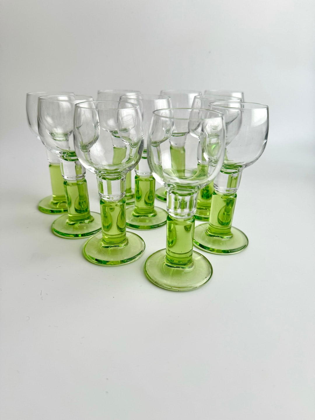 10 Bormioli Rocco LIMONCINO Cordial Liqueur 2 Oz Green Footed Shot ...