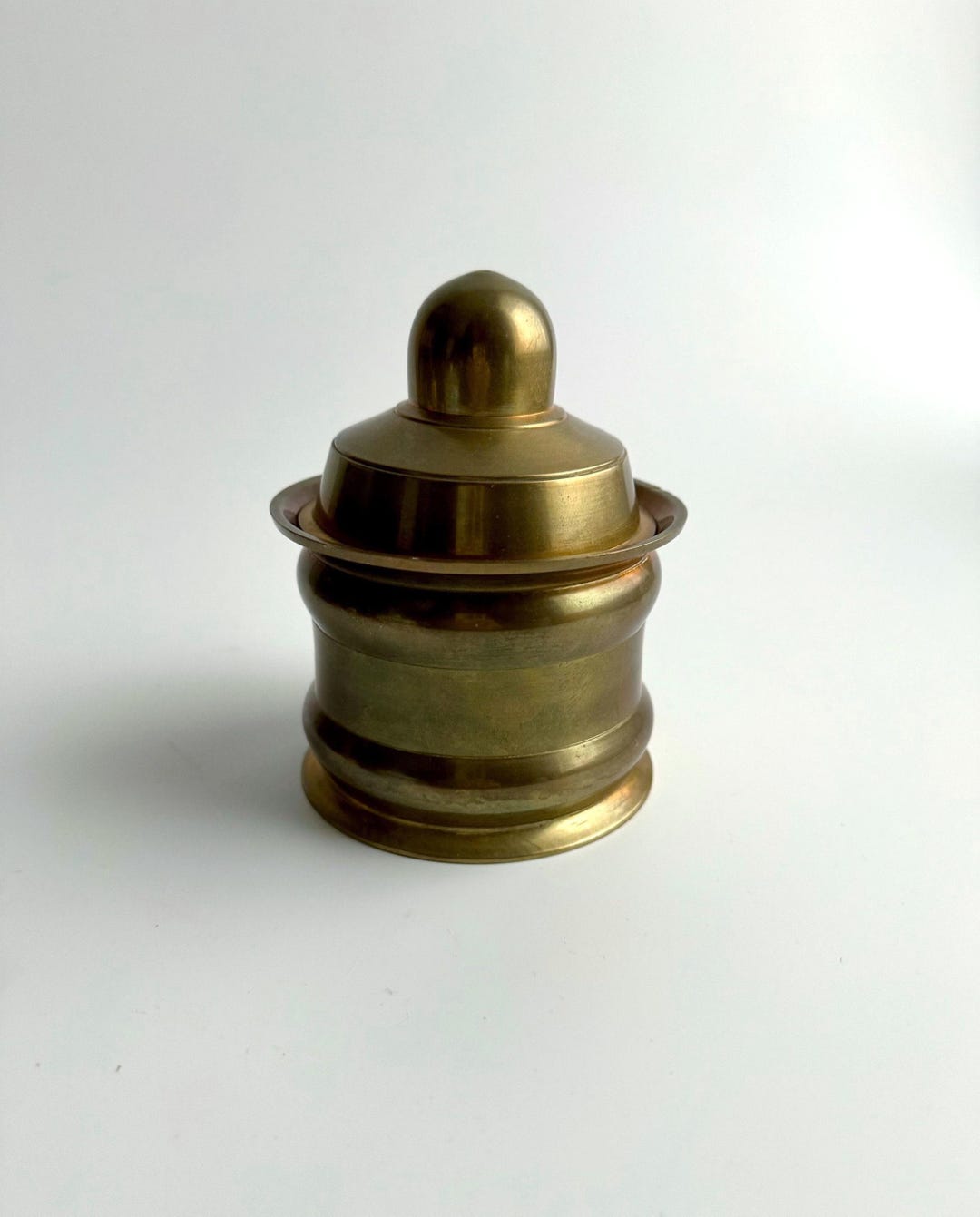 Vintage Brass Tea Caddy With Dome Lid - Elegant Kitchen Decor and ...