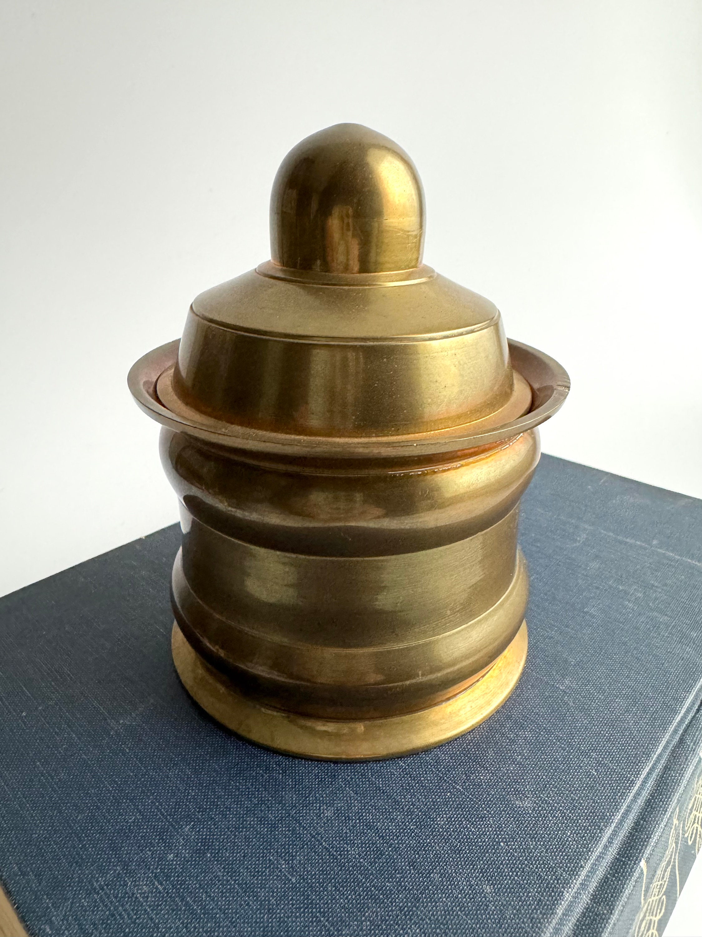 Vintage Brass Tea Caddy With Dome Lid - Elegant Kitchen Decor and ...
