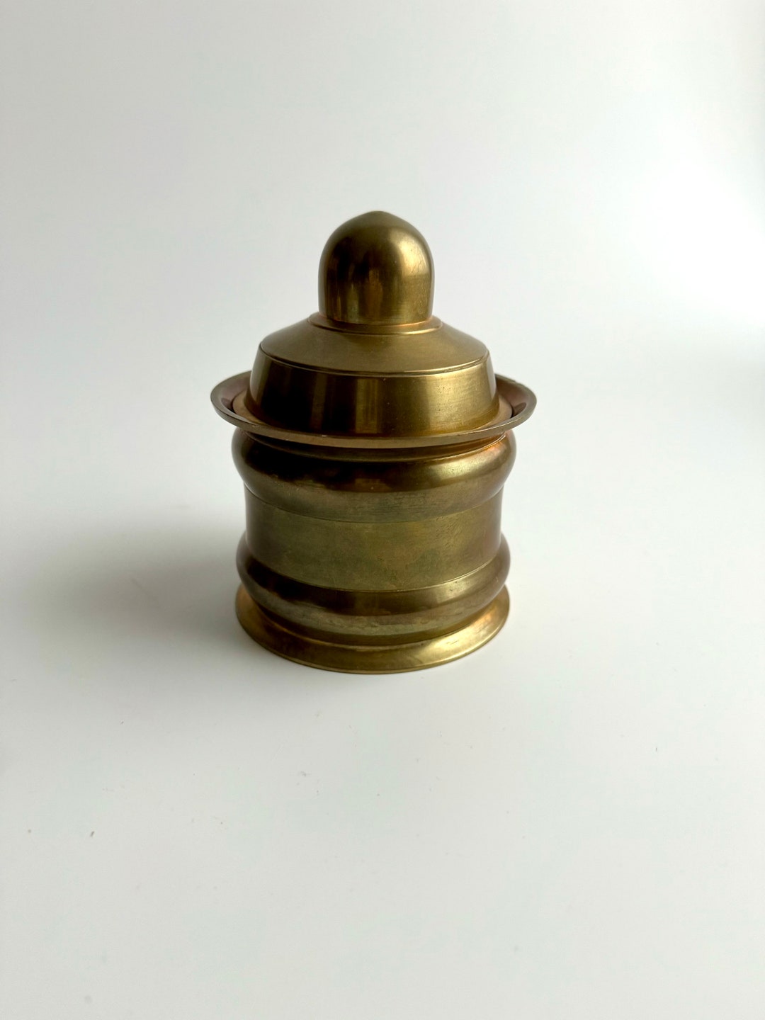 Vintage Brass Tea Caddy With Dome Lid Elegant Kitchen Decor and ...