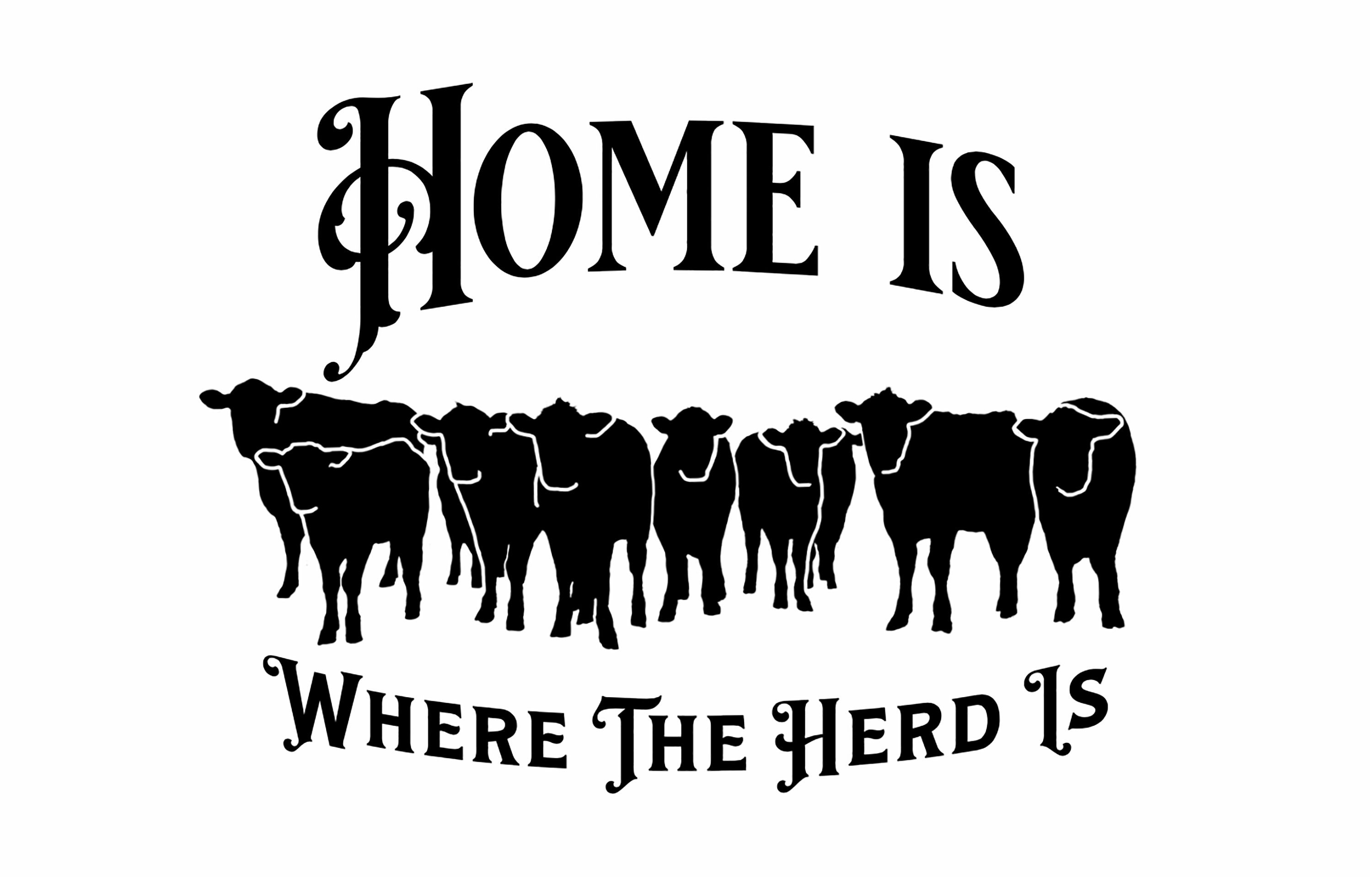 Cow SVG - Angus SVG - Home is Where the Herd is - Black Angus Digital ...