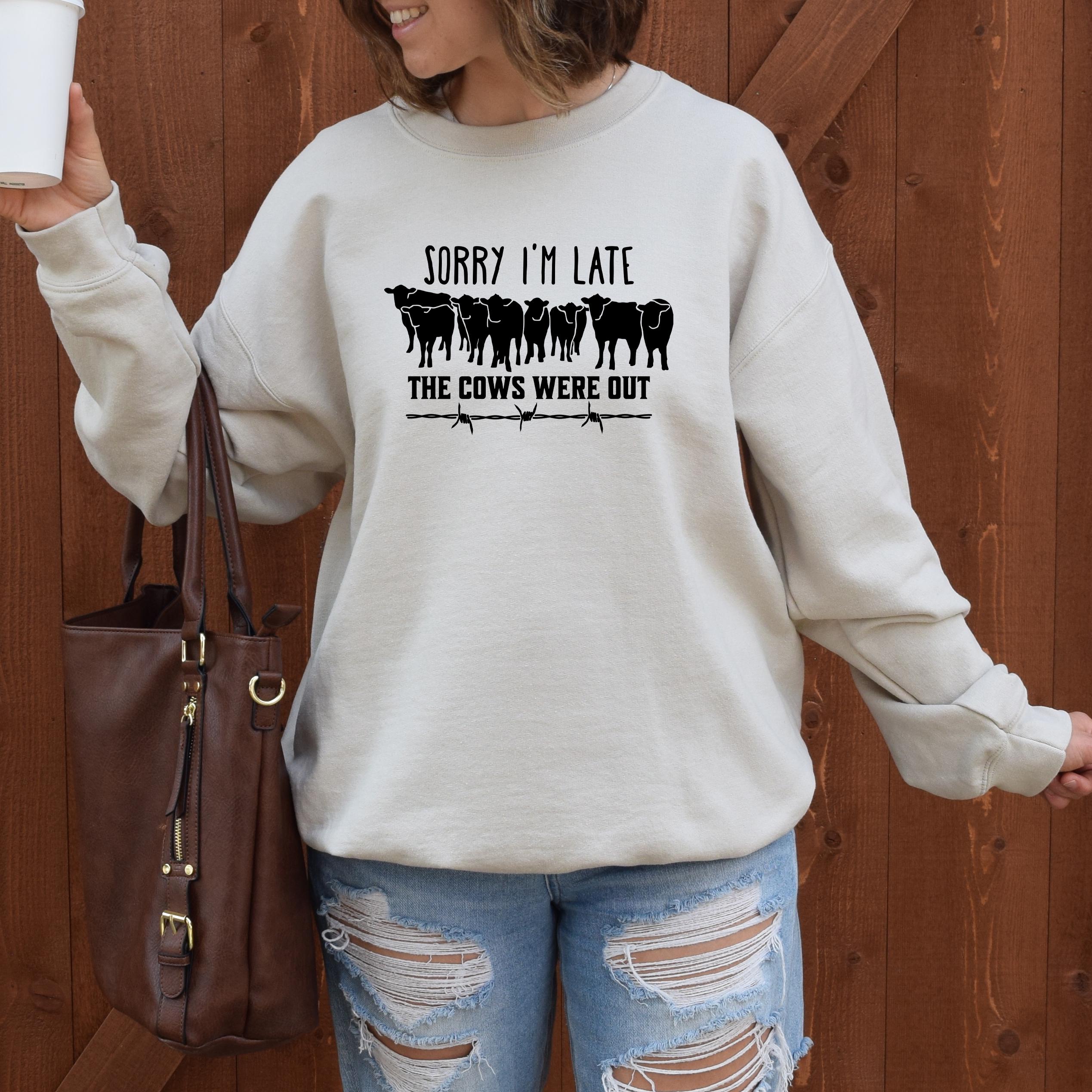 Funny Cow Svg Black Angus Cows Sorry I'm Late the Cows Were Out Cowgirl ...