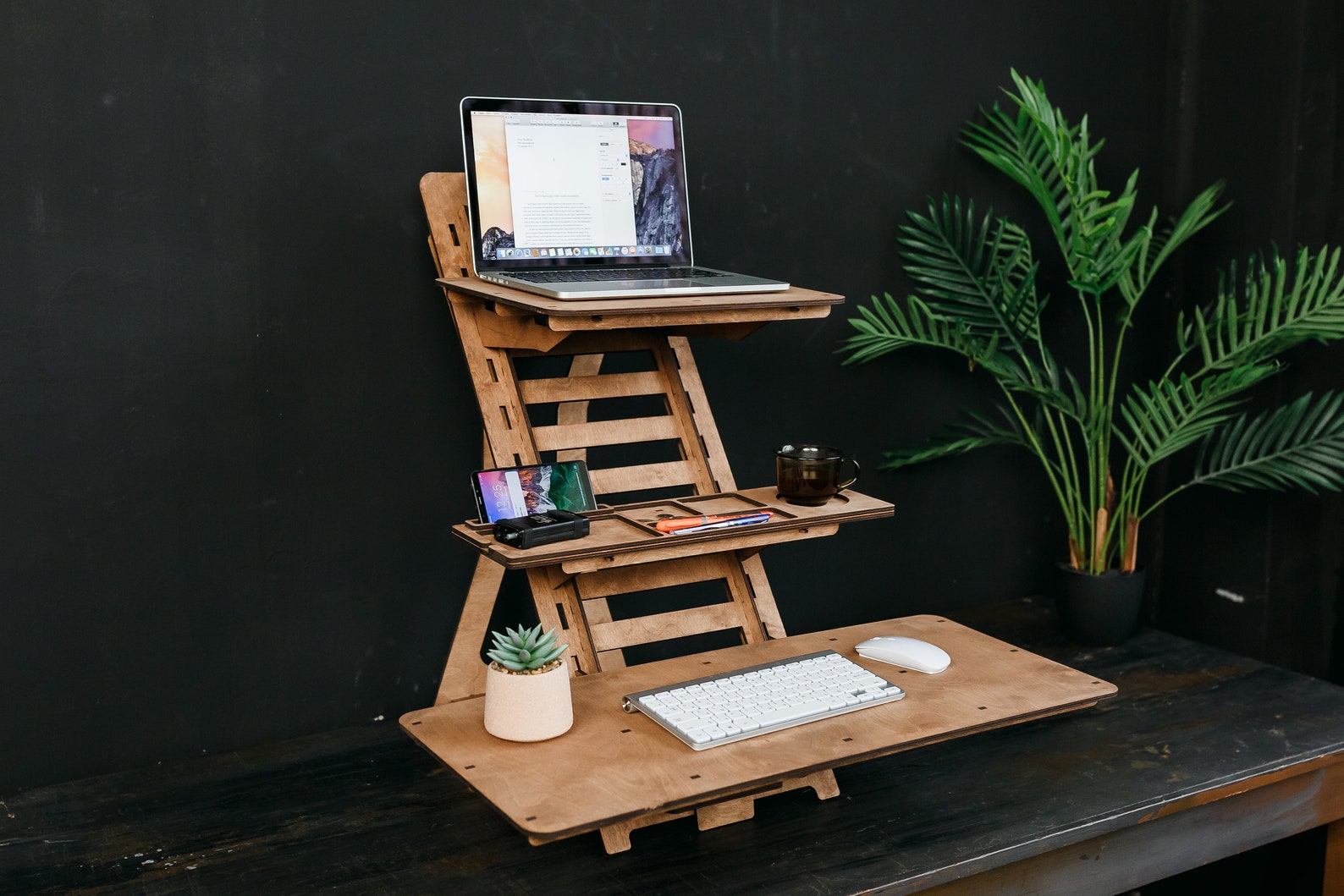 Standing Desk Adjustable laptop stand standing desk Wood | Etsy