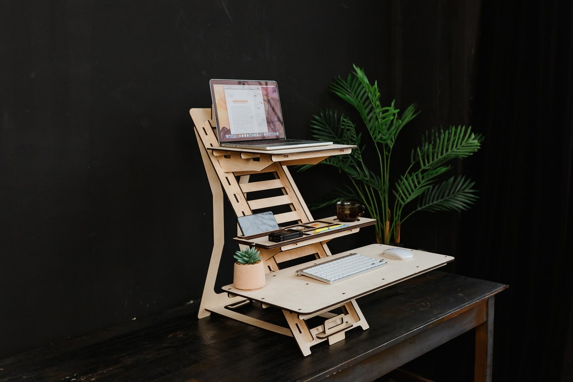 Standing Laptop Desk Adjustable Standing Laptop Stand for - Etsy