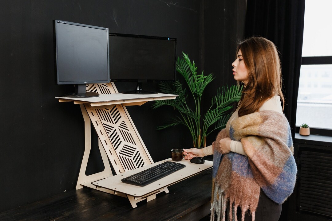 STANDING DESK, Adjustable Desk Stand, Laptop Stand, Home Office , Work ...