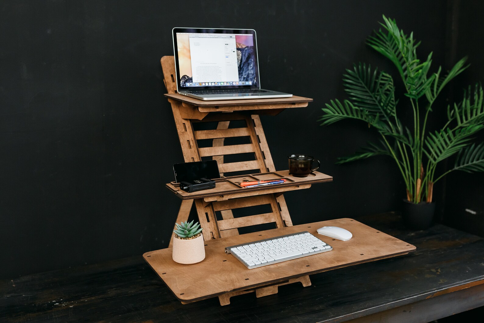 Standing Desk Adjustable laptop stand standing desk Wood | Etsy