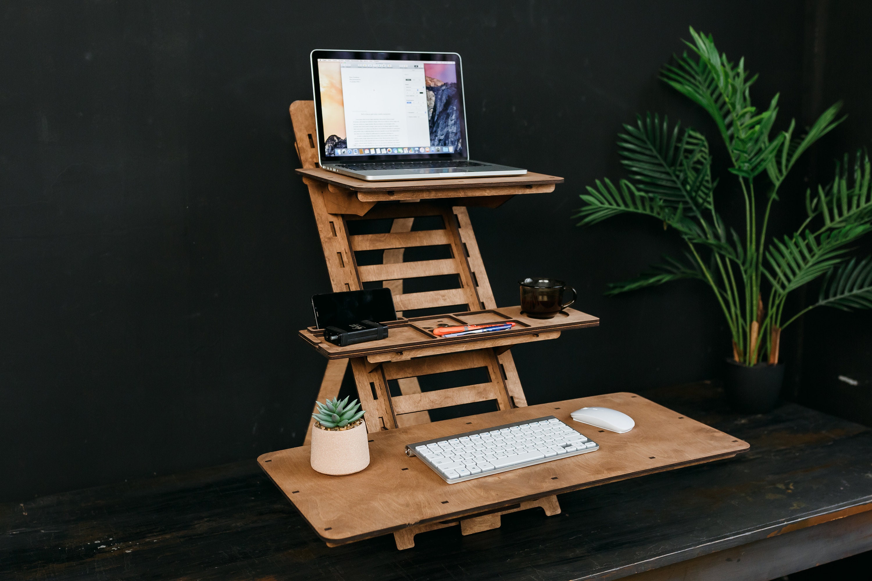 Standing Desk Adjustable laptop stand standing desk Wood | Etsy