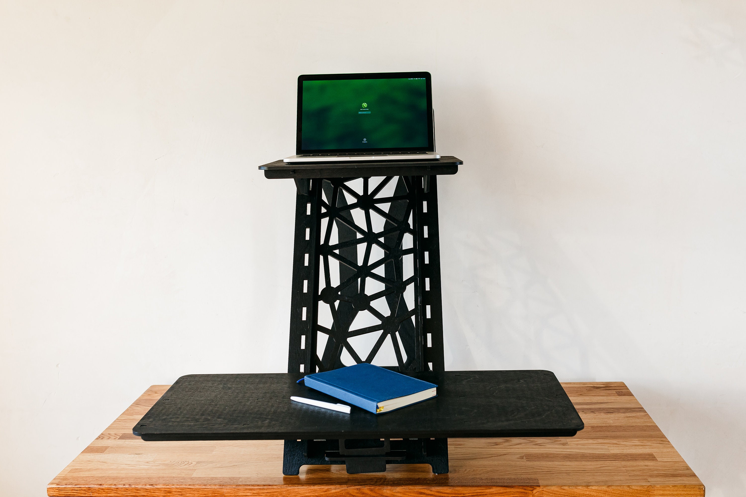 Standing Desk Wood Work Station Adjustable Desk Stand | Etsy