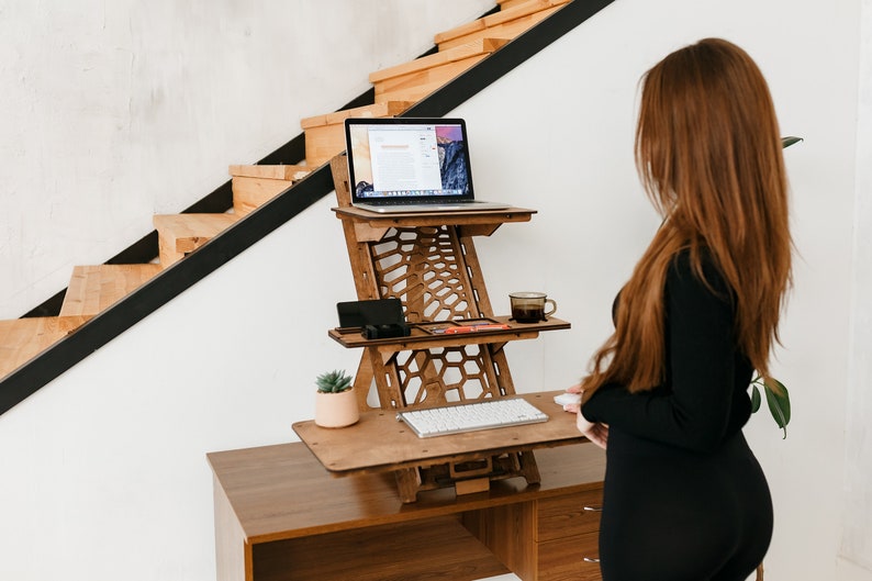 Standing Laptop Stand Standing Desk Wood Work Station Laptop - Etsy