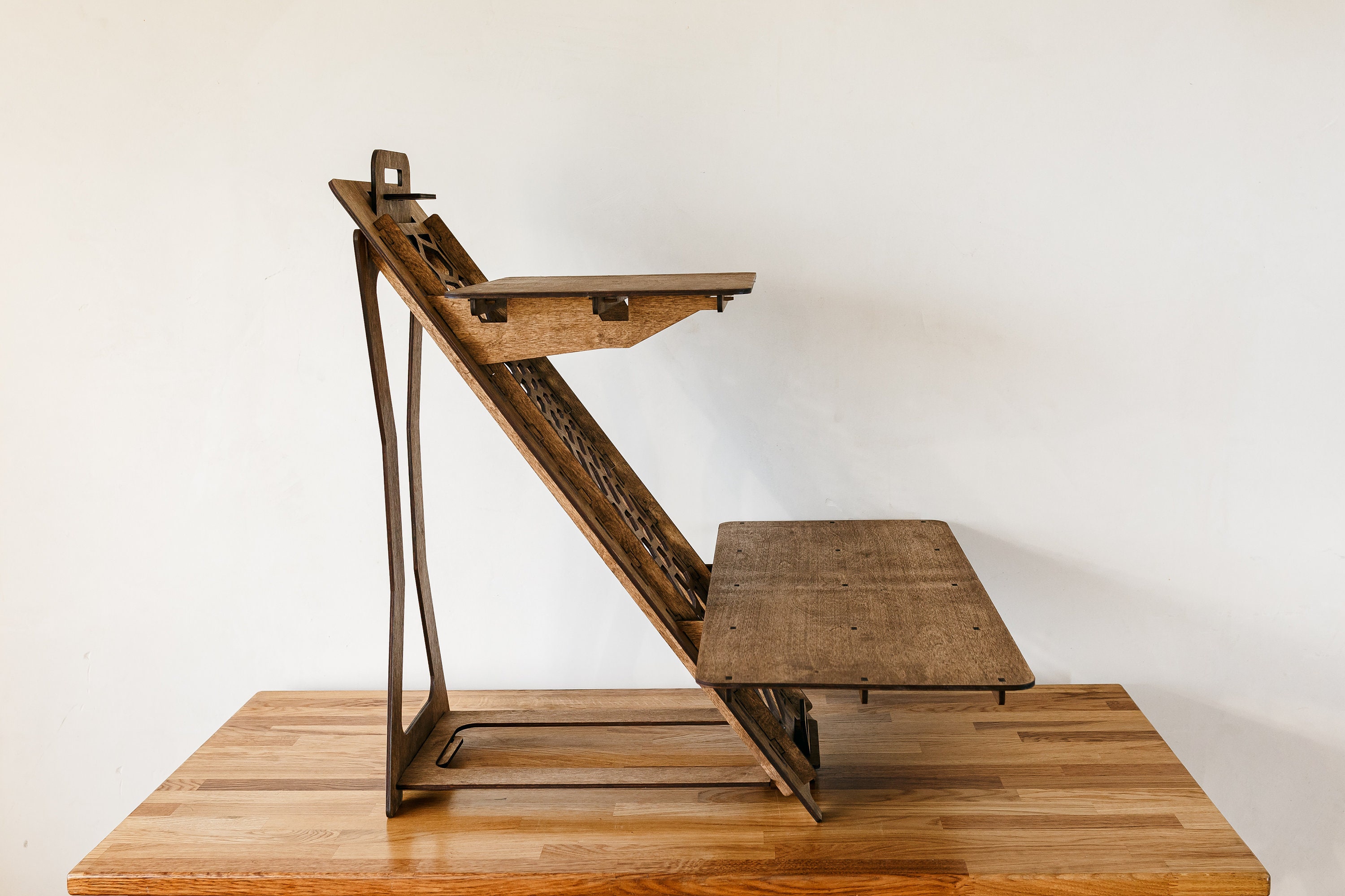 Standing Desk Wood Work Station Laptop Stand Modern - Etsy