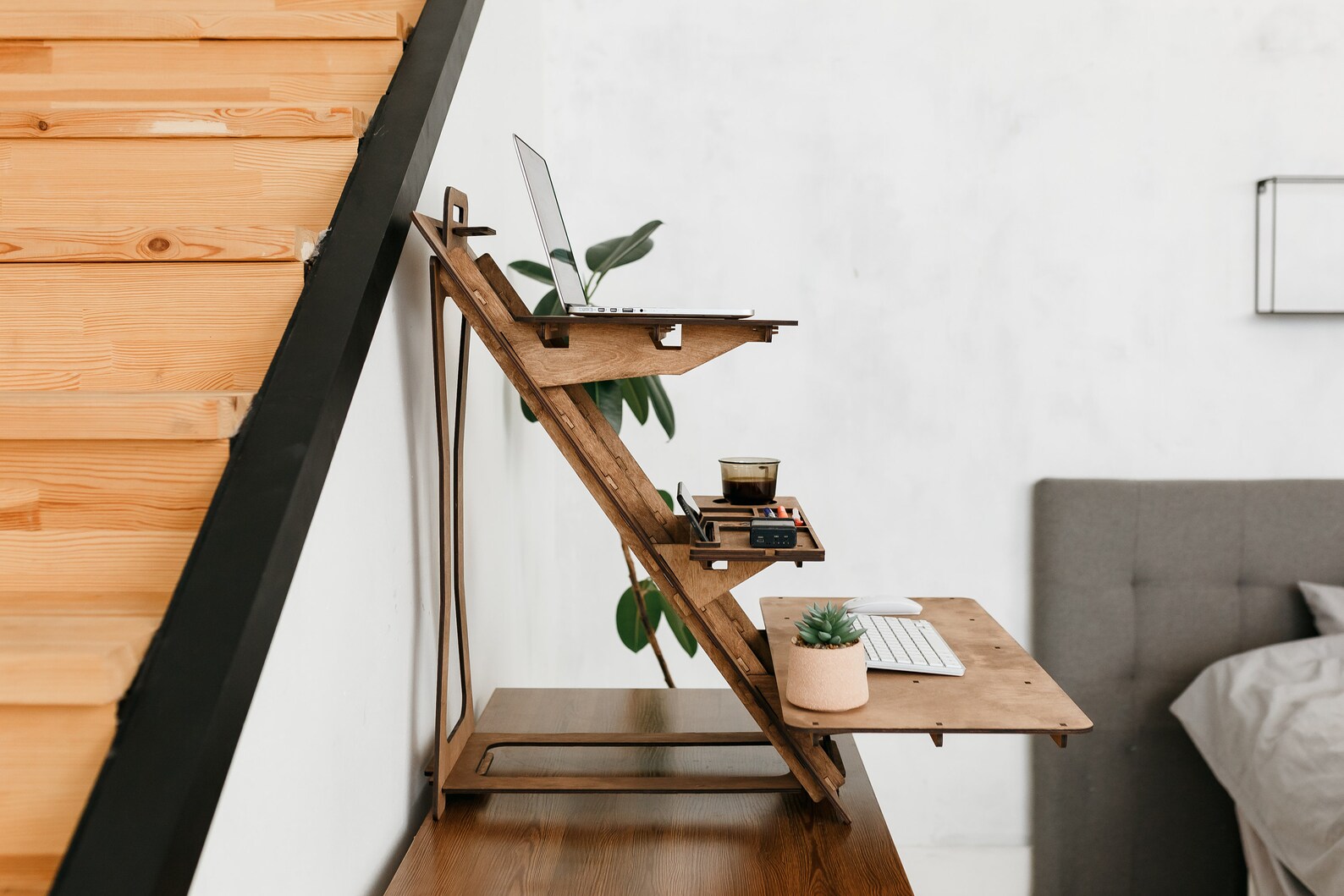 Standing Laptop Stand Standing Desk Wood Work Station Laptop - Etsy