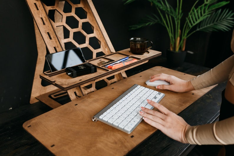 Standing Desk Wood Work Station Adjustable Standing Desk - Etsy