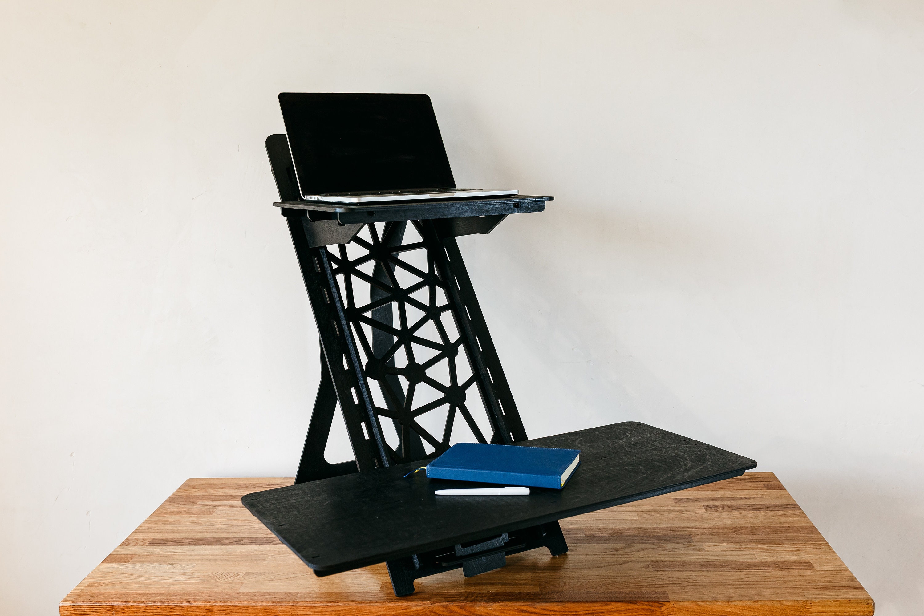 Standing Desk Wood Work Station Adjustable Desk Stand - Etsy