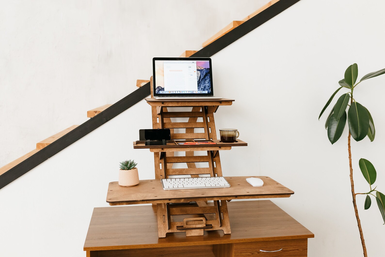 Standing Laptop Stand Standing Desk Wood Work Station Laptop - Etsy