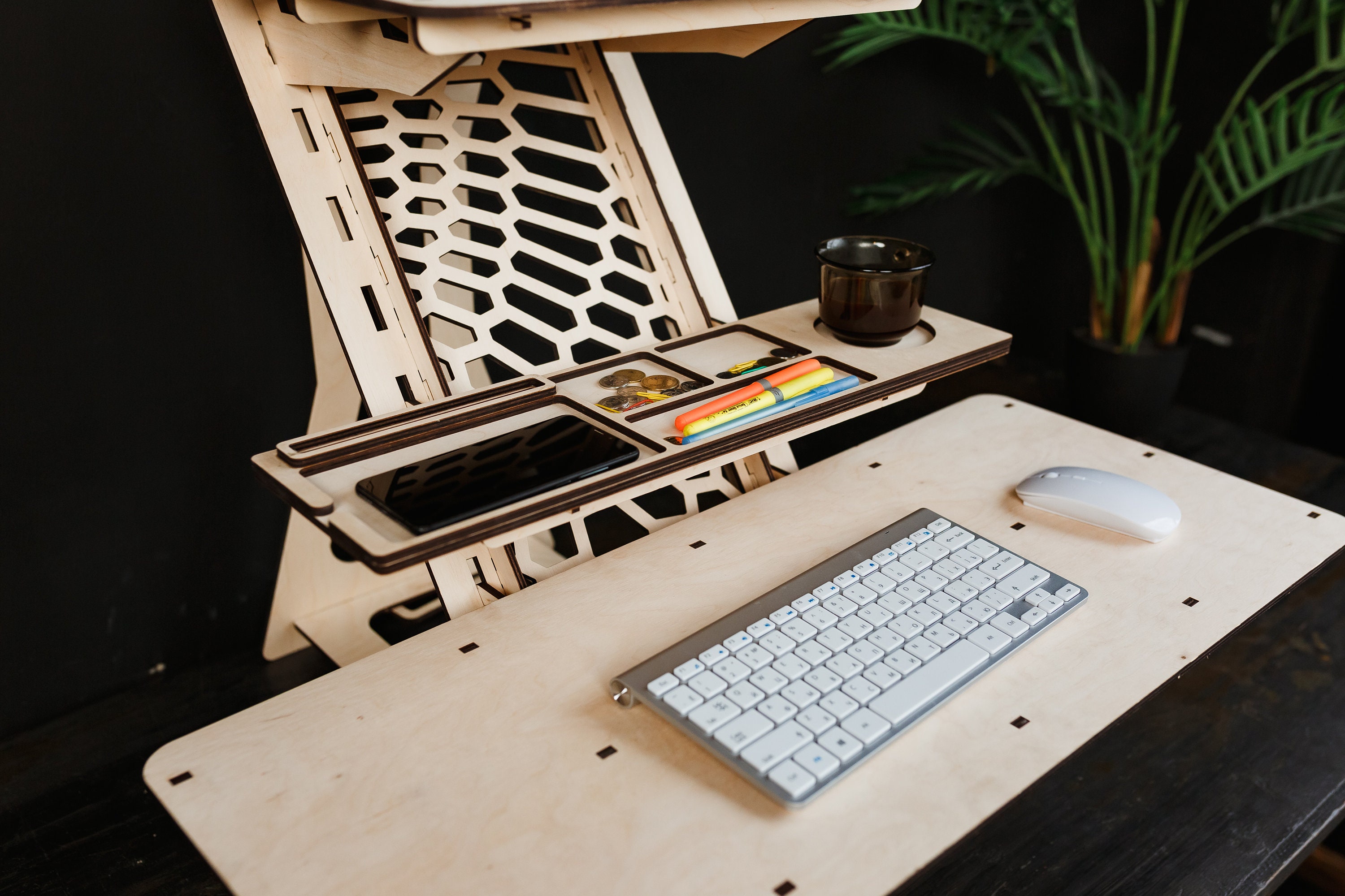Standing laptop stand Standing desk Wood work station Laptop | Etsy