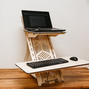 Standing Desk Laptop Stand Wood Work Station Laptop Stand - Etsy