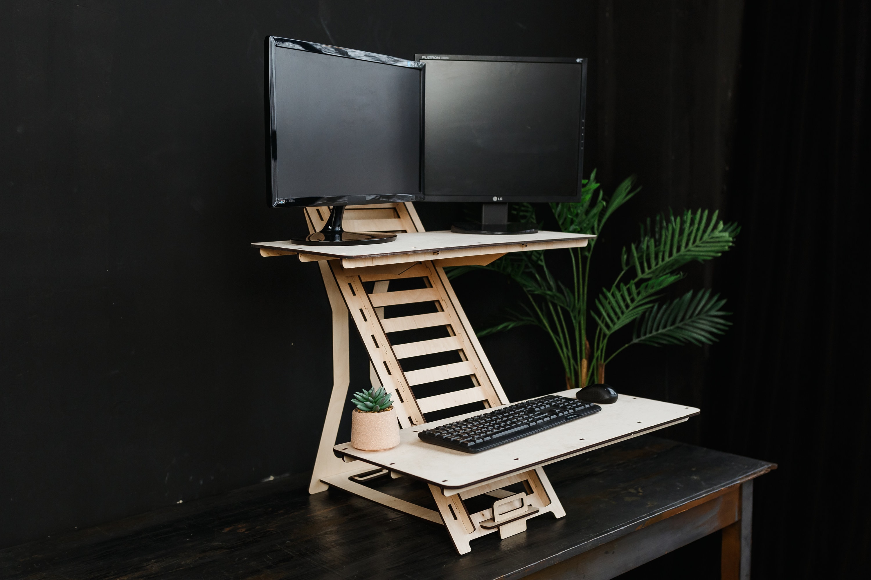 Standing Laptop Stand Standing Desk Wood Work Station Laptop - Etsy UK