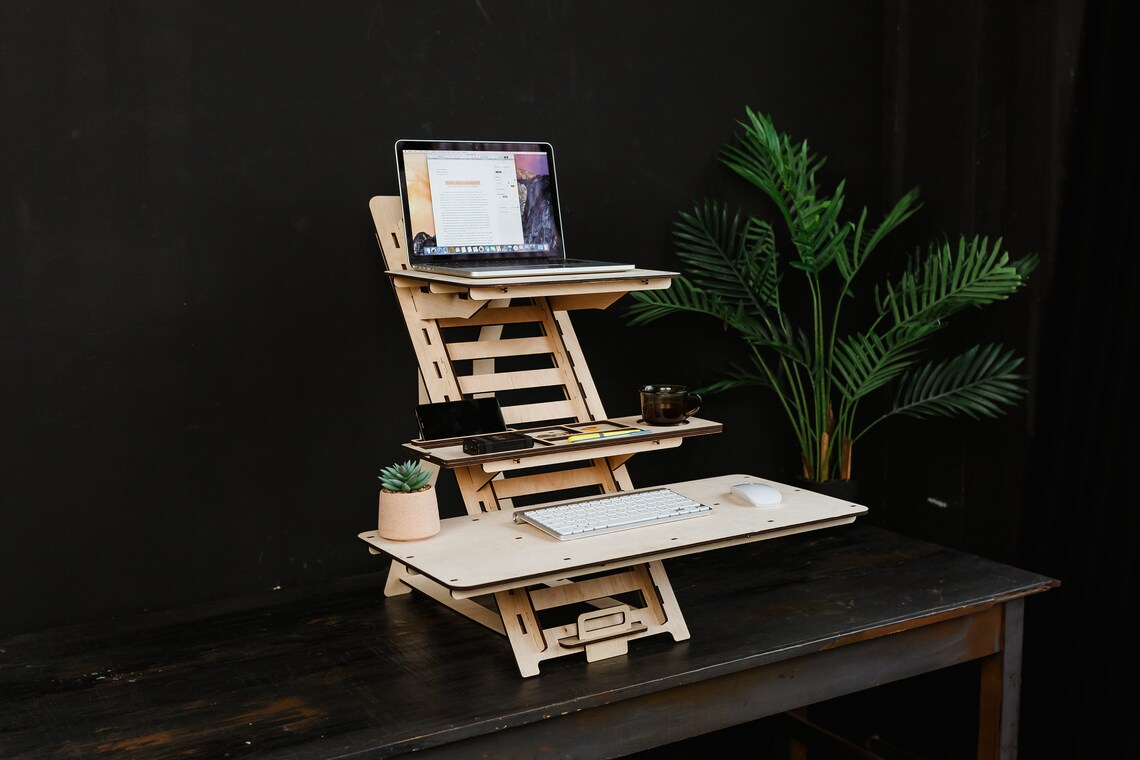 Standing Laptop Desk Adjustable Standing Laptop Stand for - Etsy