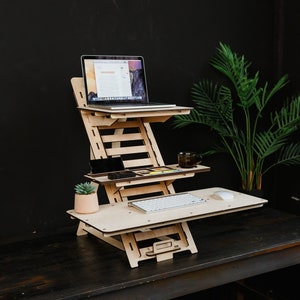 Standing Laptop Desk Adjustable Standing Laptop Stand for - Etsy