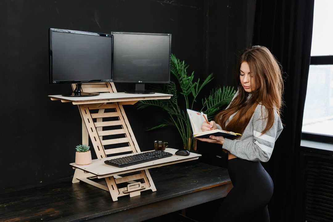 Standing Laptop Stand Standing Desk Wood Work Station Laptop - Etsy