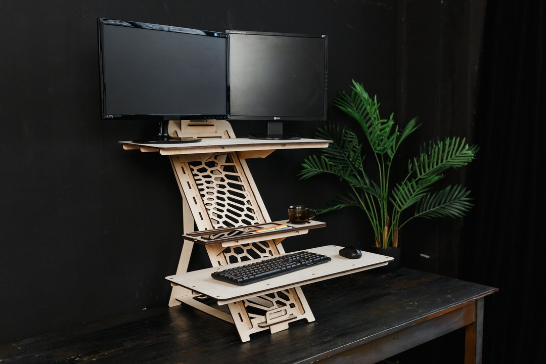 STANDING DESK, Laptop Stand, Wood Work Station, Home Office, Modern ...