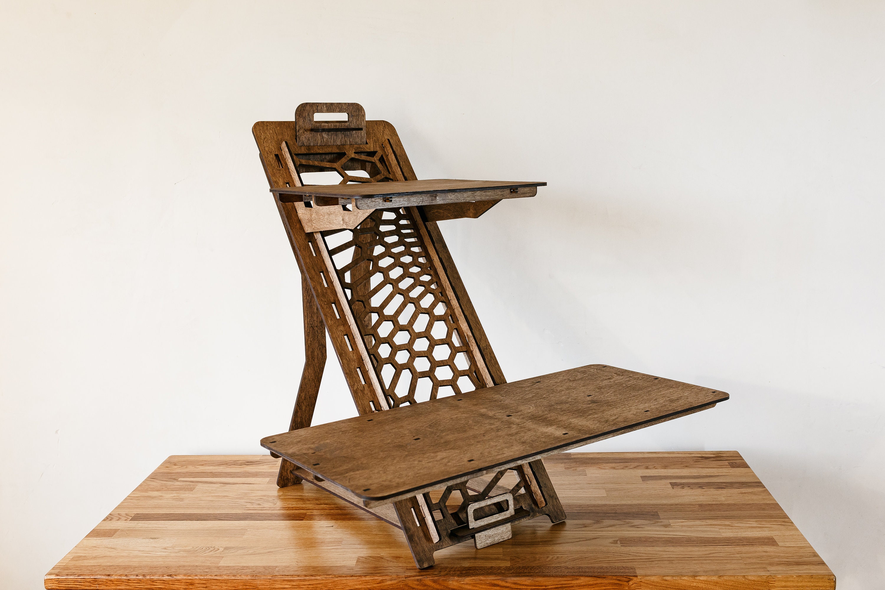 Standing Desk Wood Work Station Laptop Stand Modern - Etsy