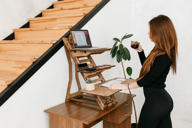 Standing Laptop Stand Standing Desk Wood Work Station Laptop - Etsy