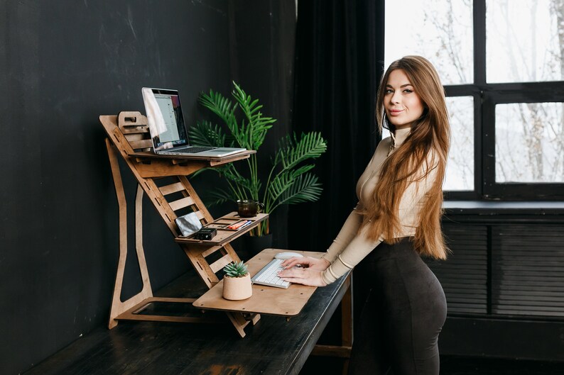 Standing Desk Adjustable Laptop Stand Standing Desk Wood - Etsy
