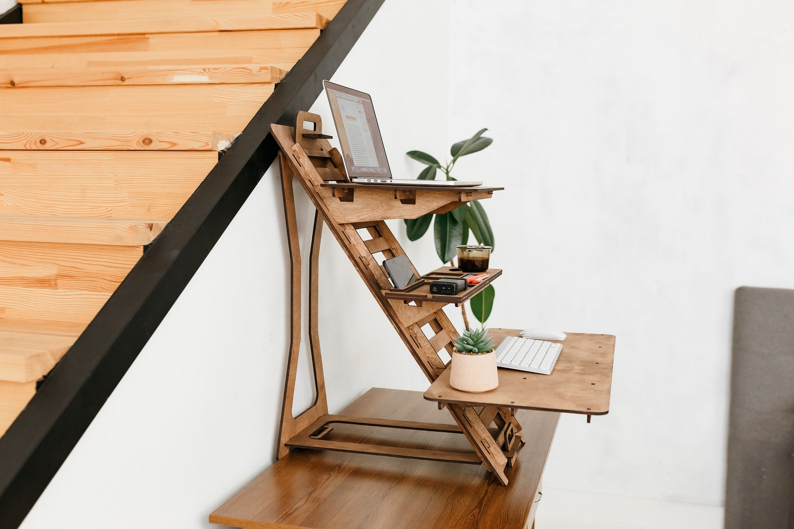 Standing Laptop Stand Standing Desk Wood Work Station Laptop - Etsy