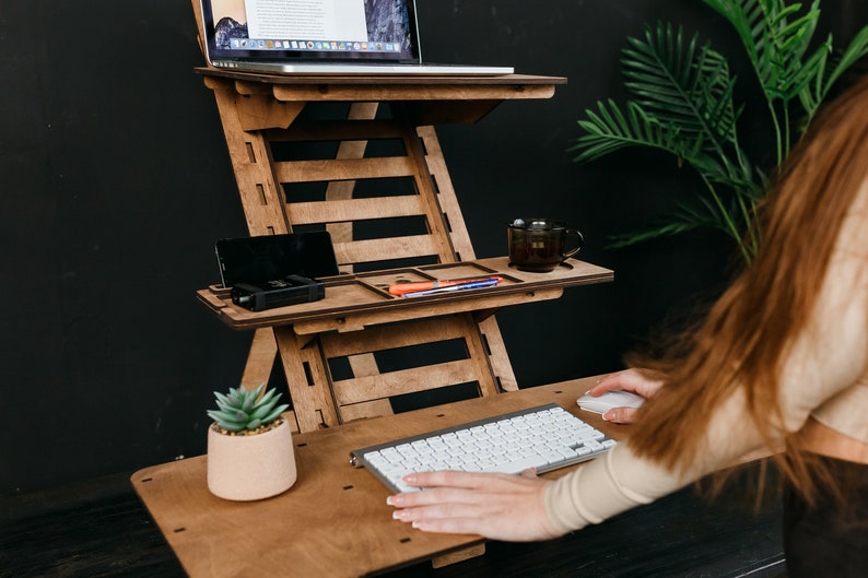 Standing Desk Adjustable Laptop Stand Standing Desk Wood - Etsy